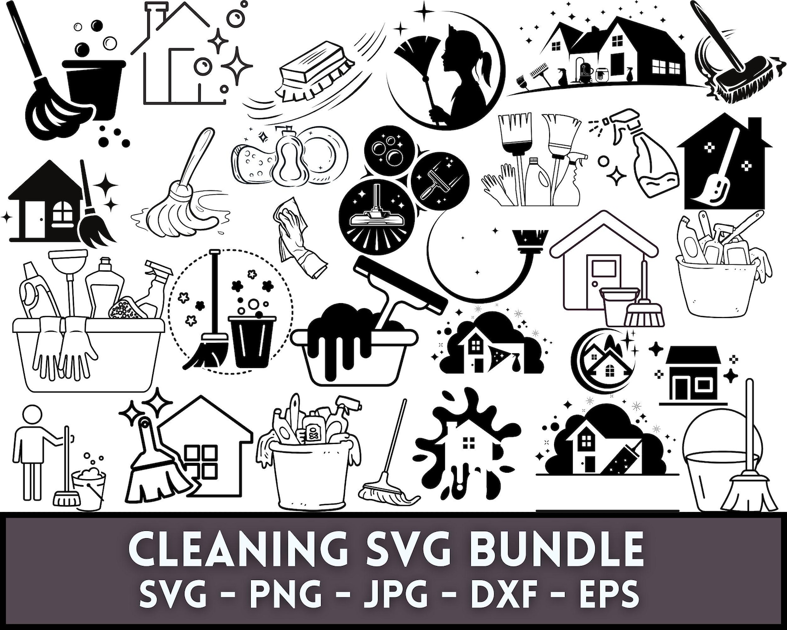 Cleaning Svg Bundle, House Cleaning Files, Cleaning Service Svg, Vector ...