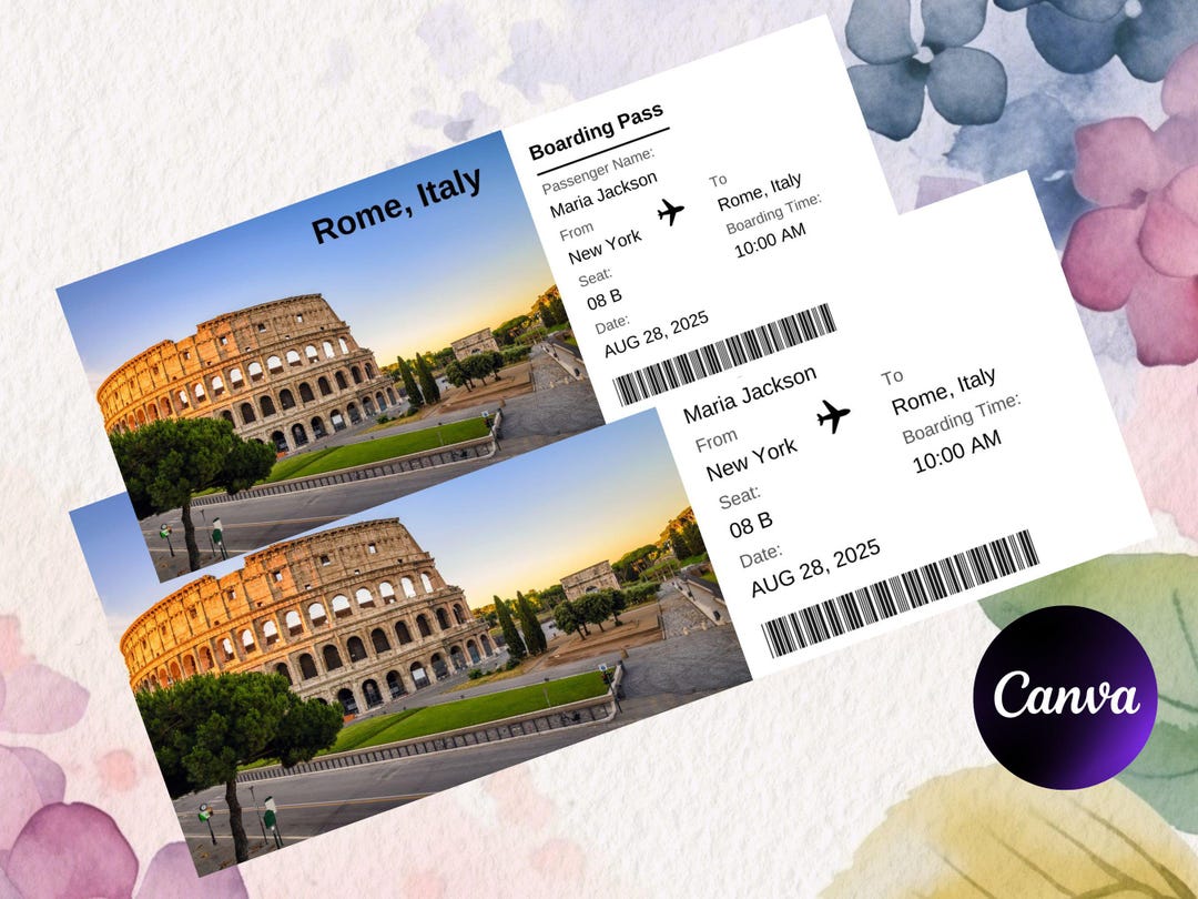 Editable Boarding Pass Template, Canva Editable Boarding Pass Surprise ...