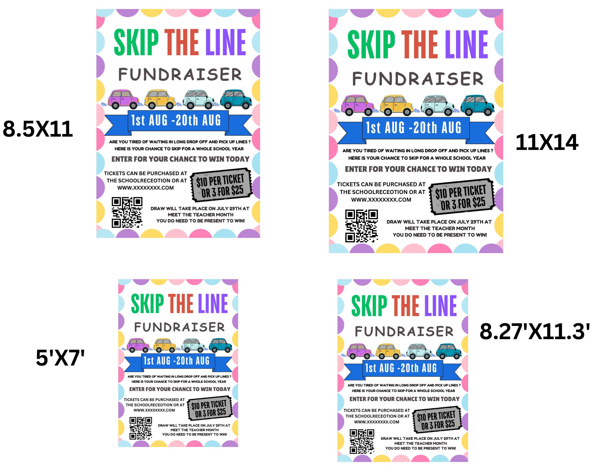 Skip the Line Fundraiser Flyer Template: School PTO PTA (editable Canva ...