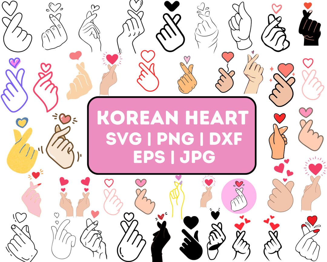 Korean Finger Heart Svg , Korean Love Sign Svg , Finger Heart Cricut ...
