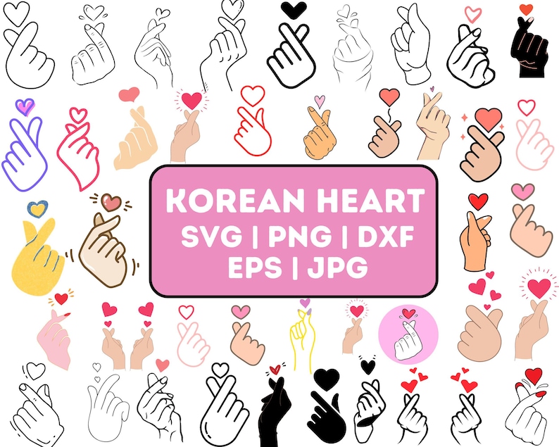 Korean Finger Heart Svg , Korean Love Sign Svg , Finger Heart Cricut ...