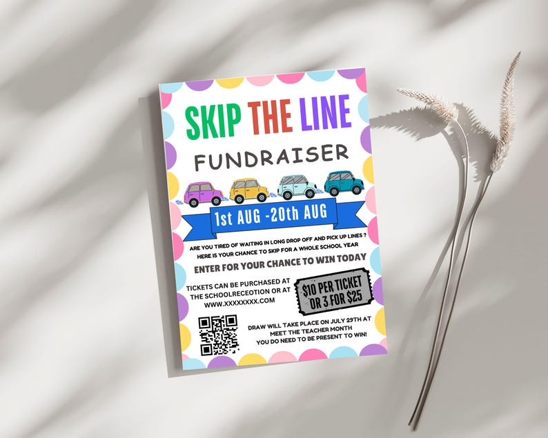 Skip the Line Fundraiser Flyer Template, Sport Fundraiser Idea, School ... Skip the Line Fundraiser Flyer Template, Sport Fundraiser Idea, School ...