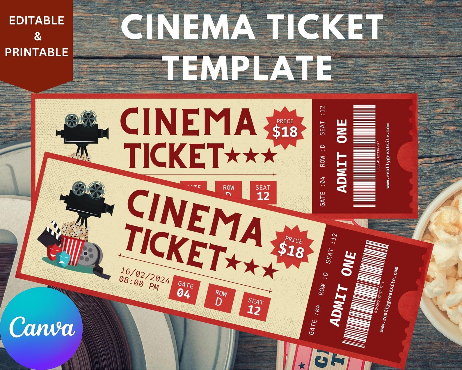 Movie Night Ticket, Movie Ticket, Movie Invitation, Surprise Movie ...