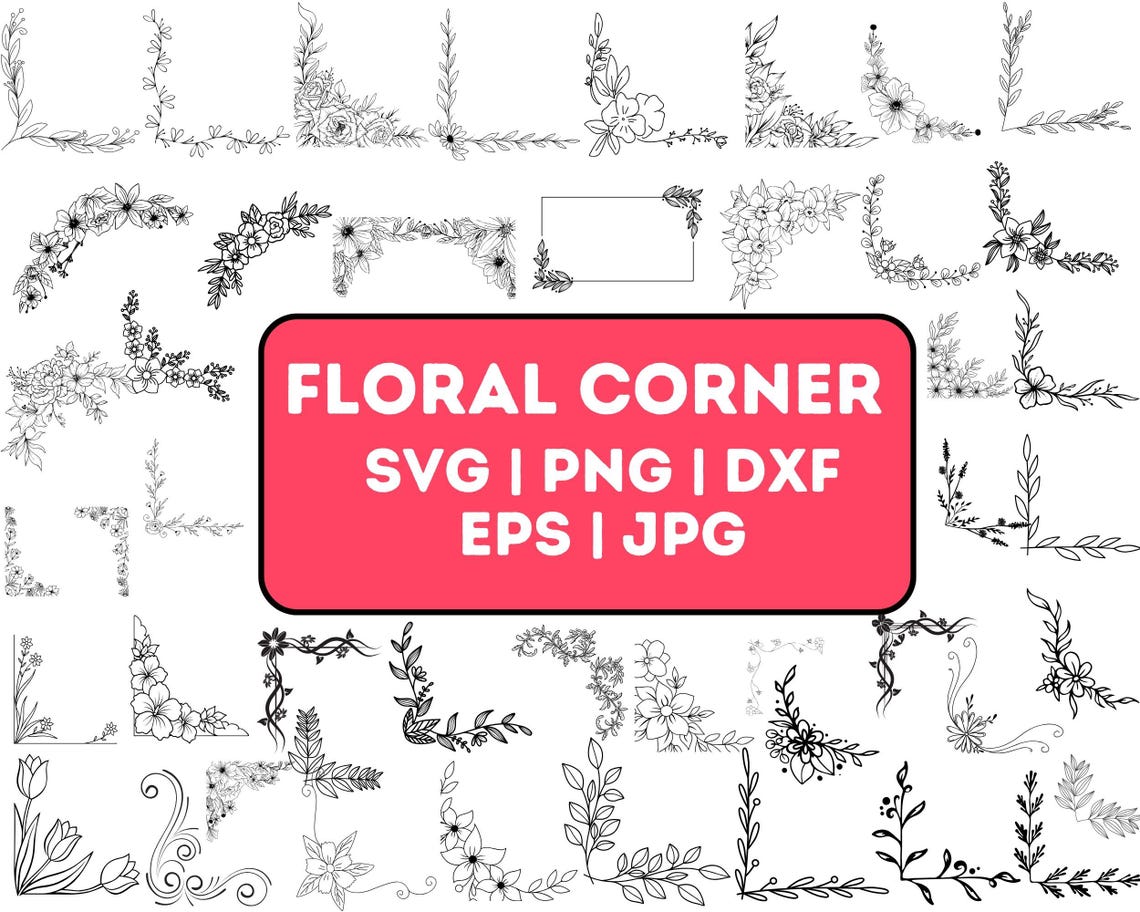 Corner Svg Bundle | Corner Svg | Floral Corner Svg Files | Decorative ...