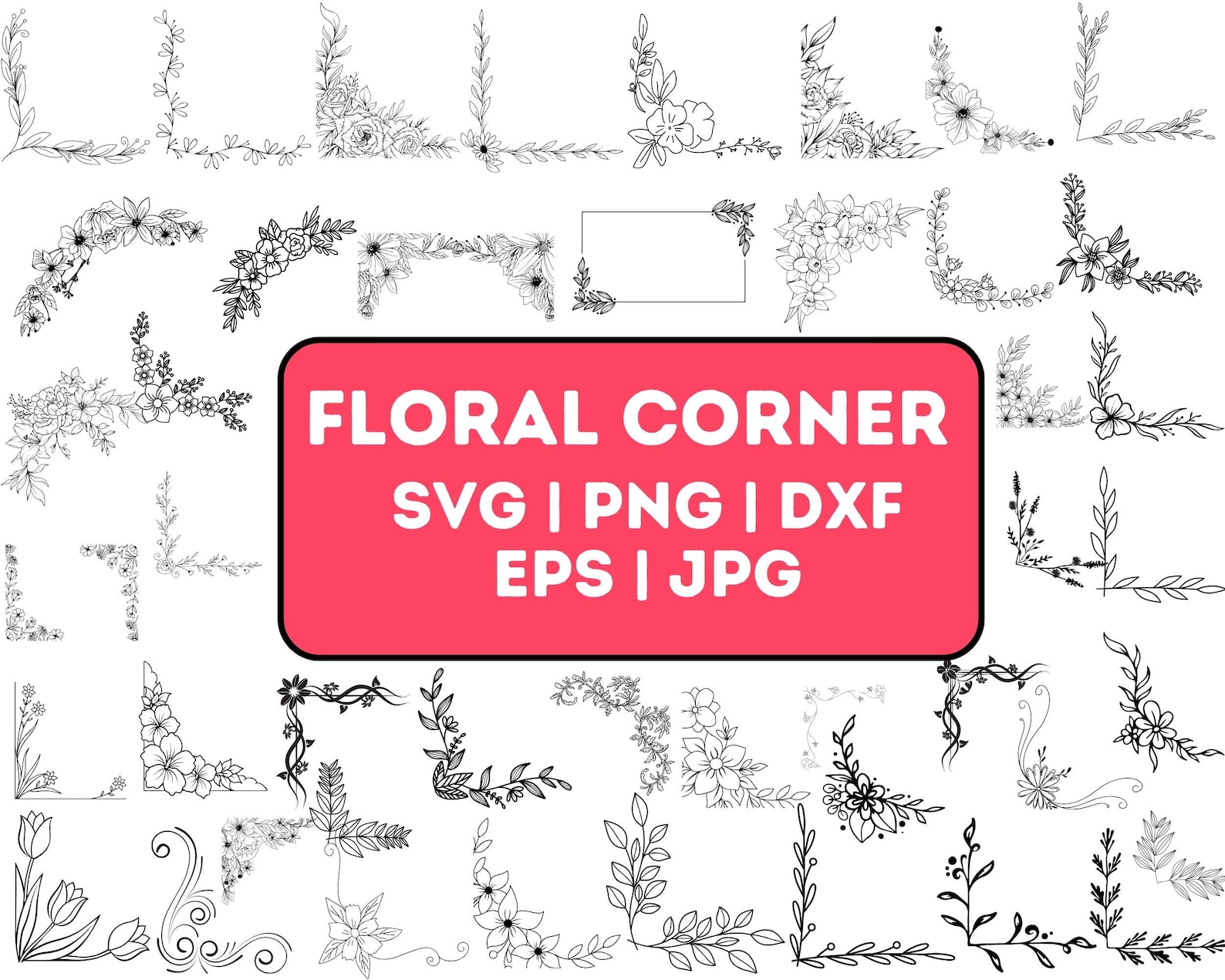 Corner Svg Bundle | Corner Svg | Floral Corner Svg Files | Decorative ...