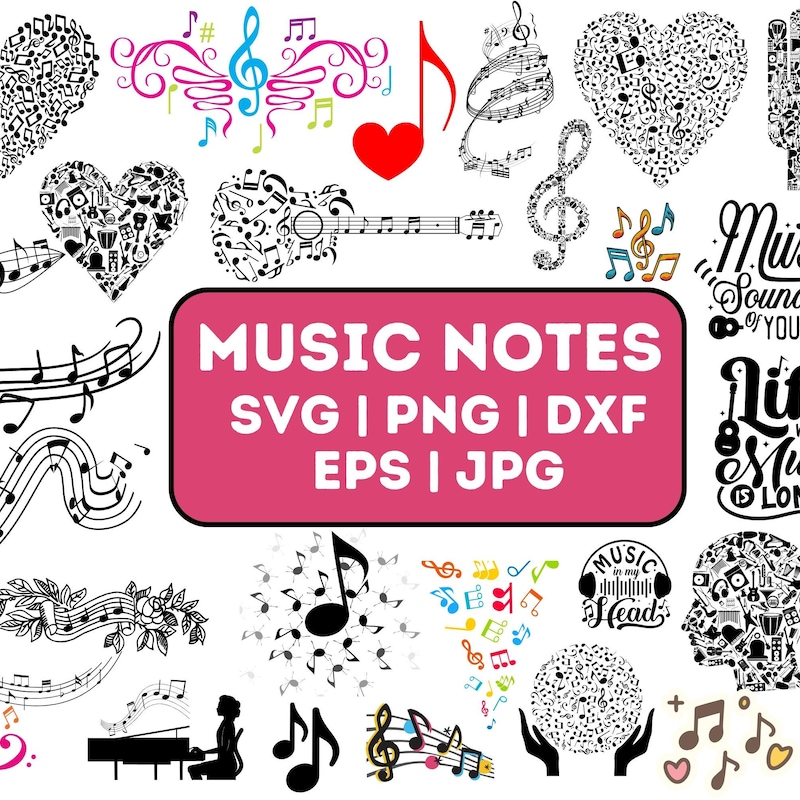 Music Notes Svg - Etsy