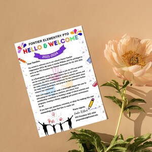 Editable PTO Welcome Letter Printable, PTA Welcome Message, Editable ...