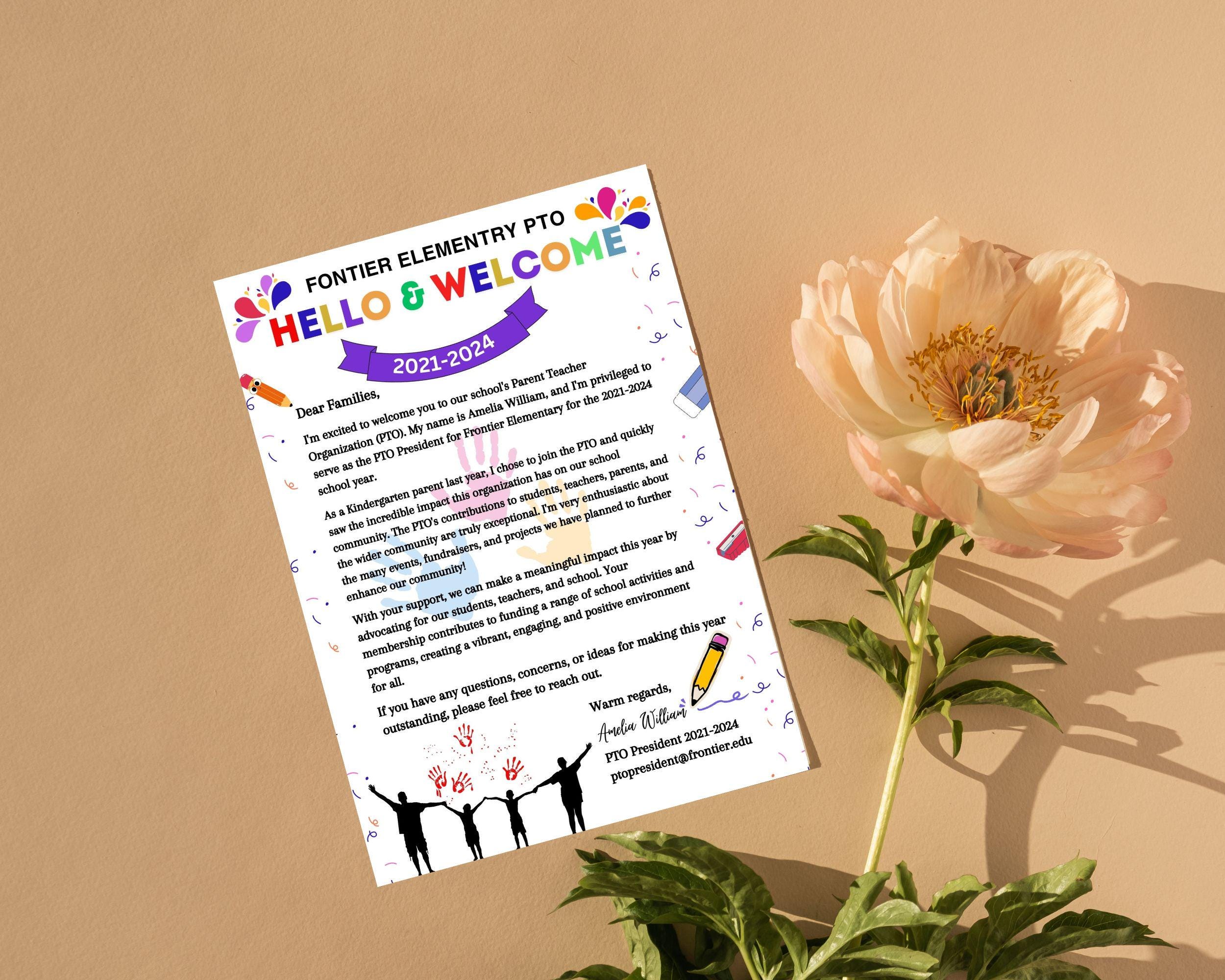 Editable PTO Welcome Letter Printable, PTA Welcome Message, Editable ...