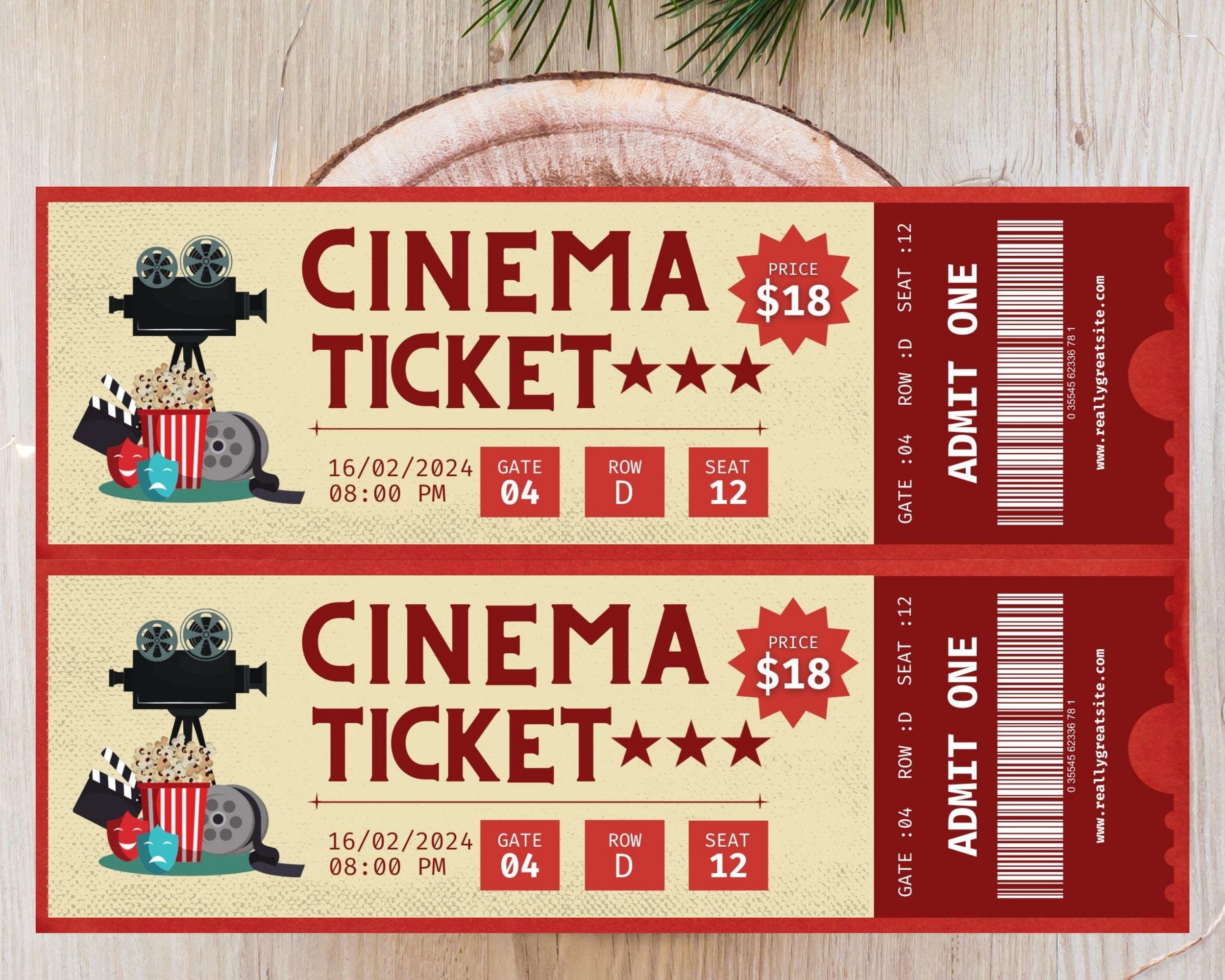 Movie Night Ticket, Movie Ticket, Movie Invitation, Surprise Movie ...