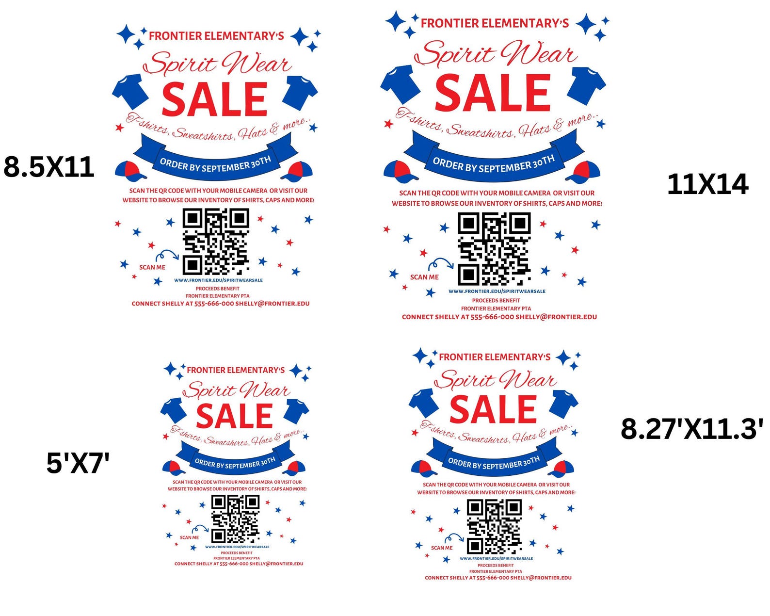 School Spirit Wear Sale Flyer Template, Editable School Clothing Sale ...