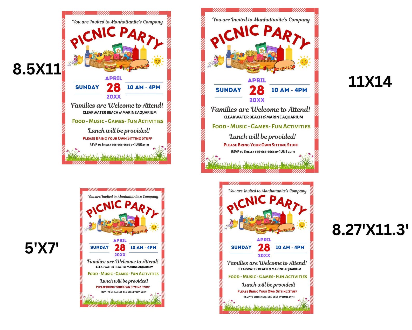 Company Picnic Flyer Editable Canva Template, Family Picnic Fundraiser ...