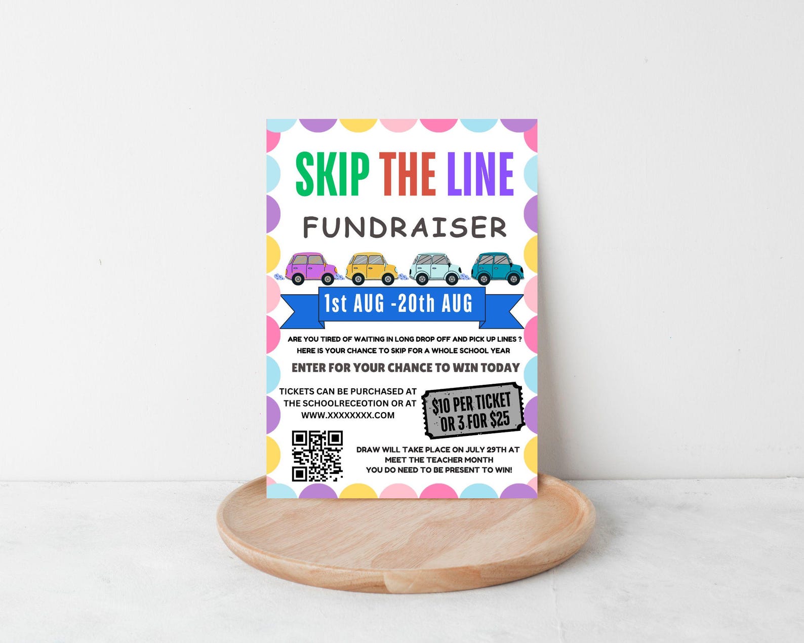 Skip the Line Fundraiser Flyer Template: School PTO PTA (editable Canva ...