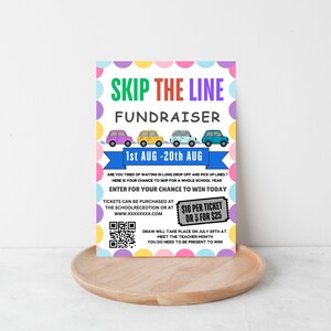 Skip the Line Fundraiser Flyer Template: School PTO PTA (editable Canva ...
