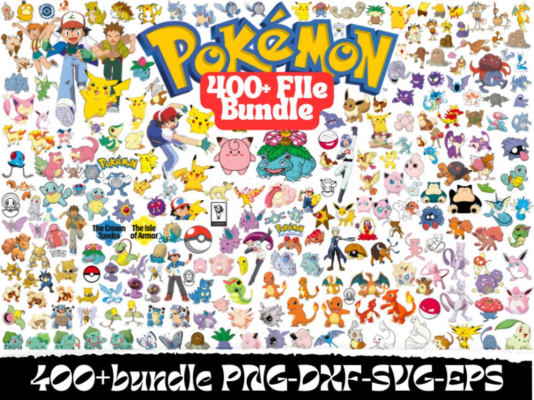 Pokemon SVG Bundle, Pokemon Font Svg, Pikachu Svg Files for Cricut and ...