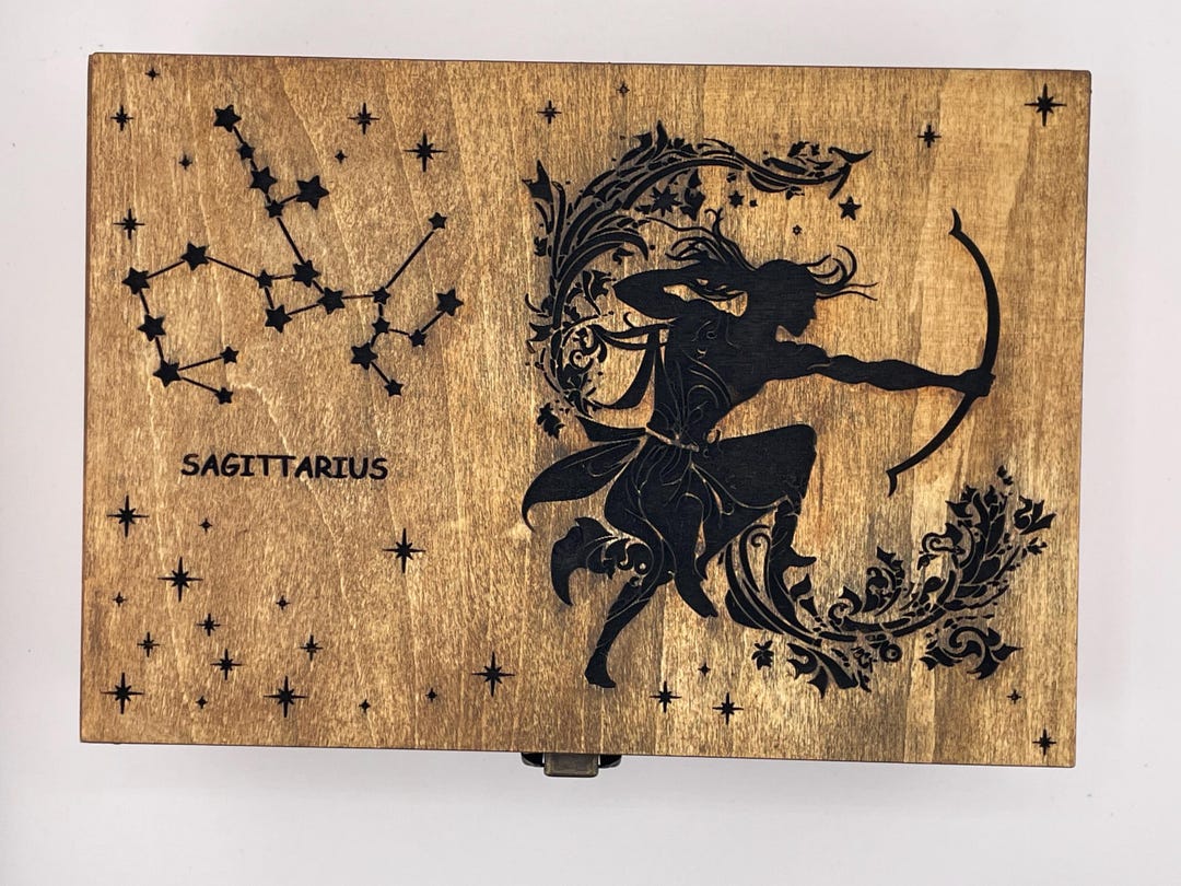 Sagittarius Wooden Zodiac Gift Box - Etsy