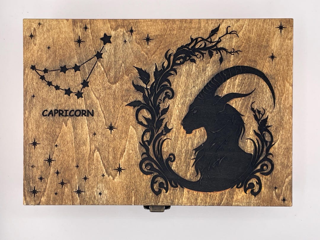 Capricorn Wooden Zodiac Gift Box - Etsy