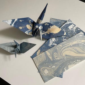 Indigo Hand Marbled Japanese Paper Samples - Etsy