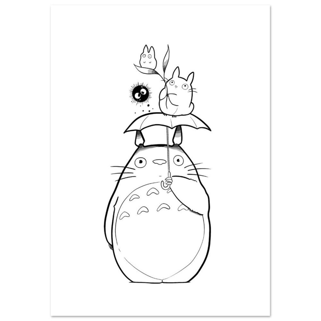 Poster Totoro Manga Cartoon Poster Wall Art Interior Decoration - Etsy