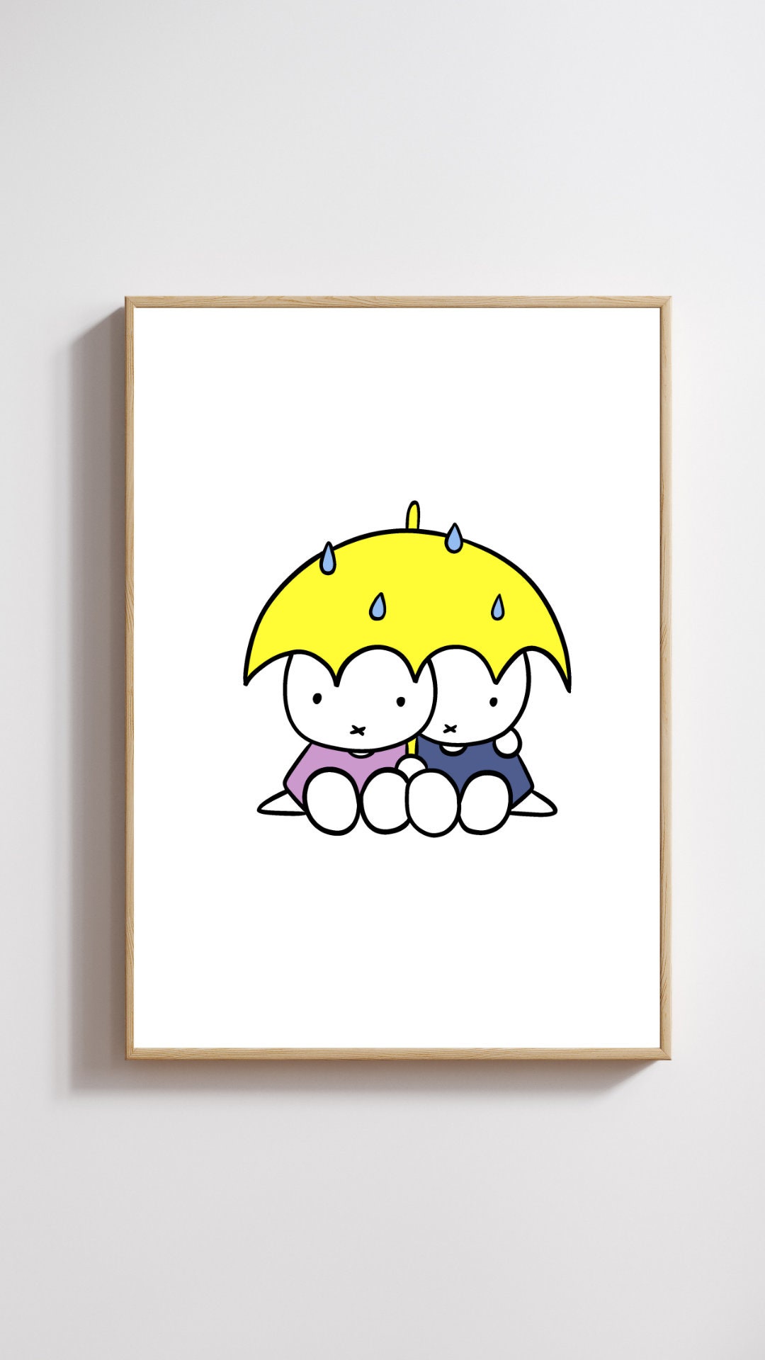 Miffy Couple Poster in the Rain - Etsy