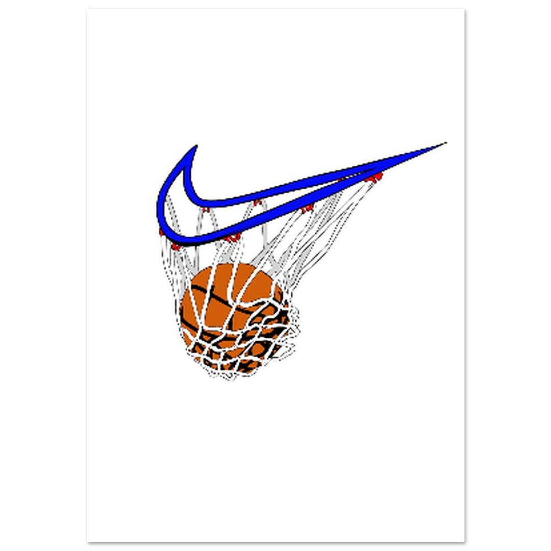 Poster Nike Basketball Blue Sport Brand Poster Wall Art Interior ...