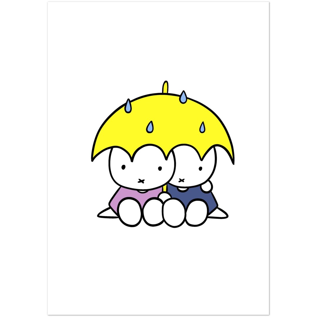 Poster Miffy Couple Rain Poster Wall Art Interior Decoration - Etsy