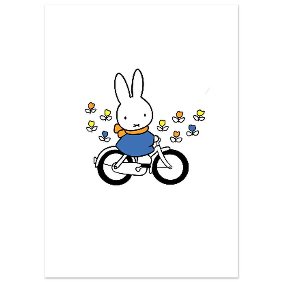 Miffy Poster Blue Bike Wall Art Poster Interior Decoration - Etsy