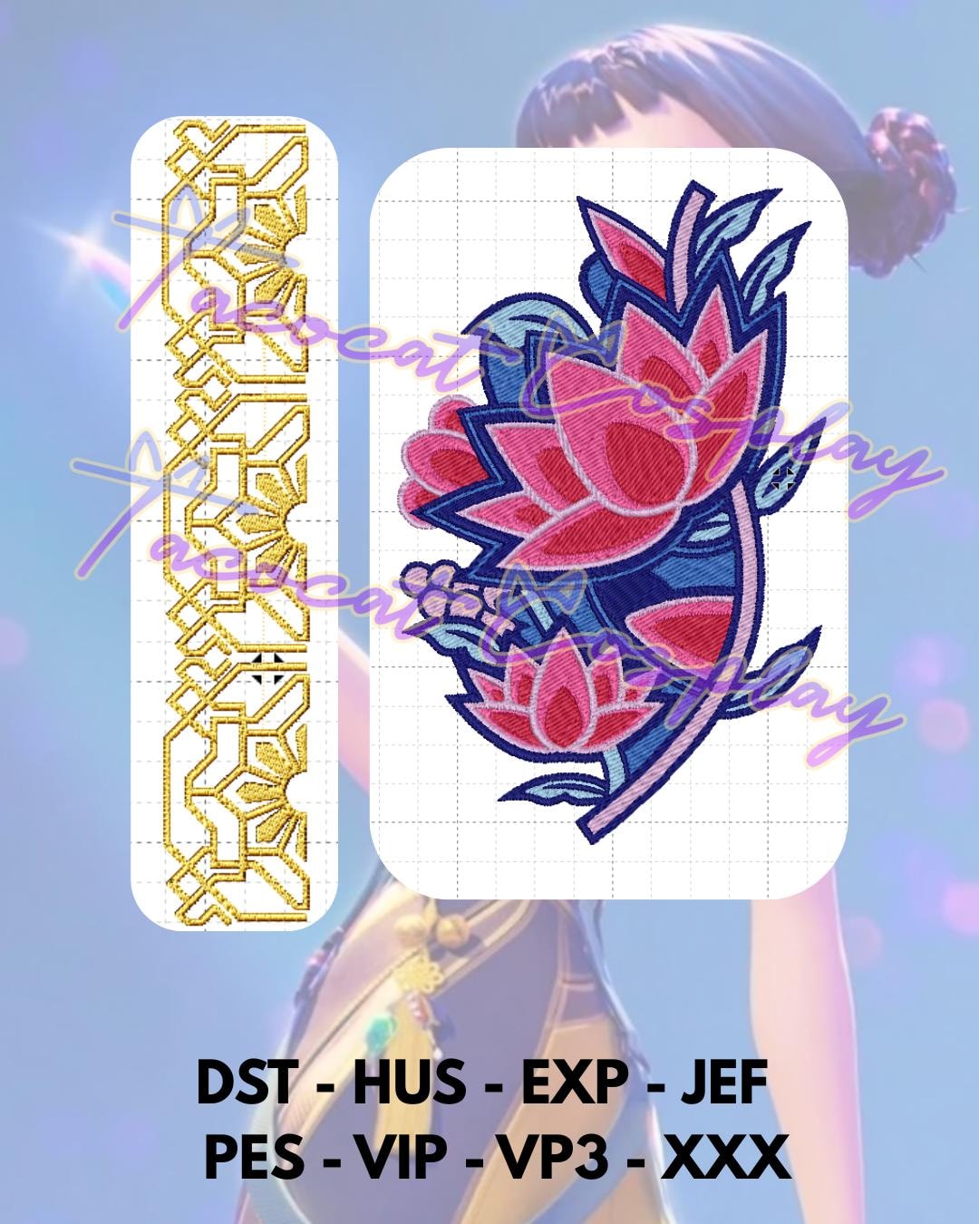 Zoey Flower and Trim Embroidery Files – Kpop Demon Hunters Inspired ...