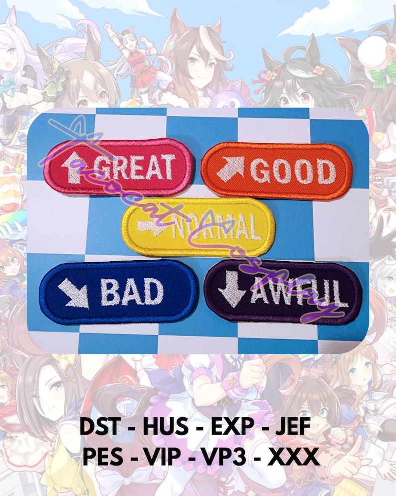 Uma Musume Mood Icons Horse Girl Honse Patch Embroidery Files - DIGITAL DOWNLOAD - Etsy