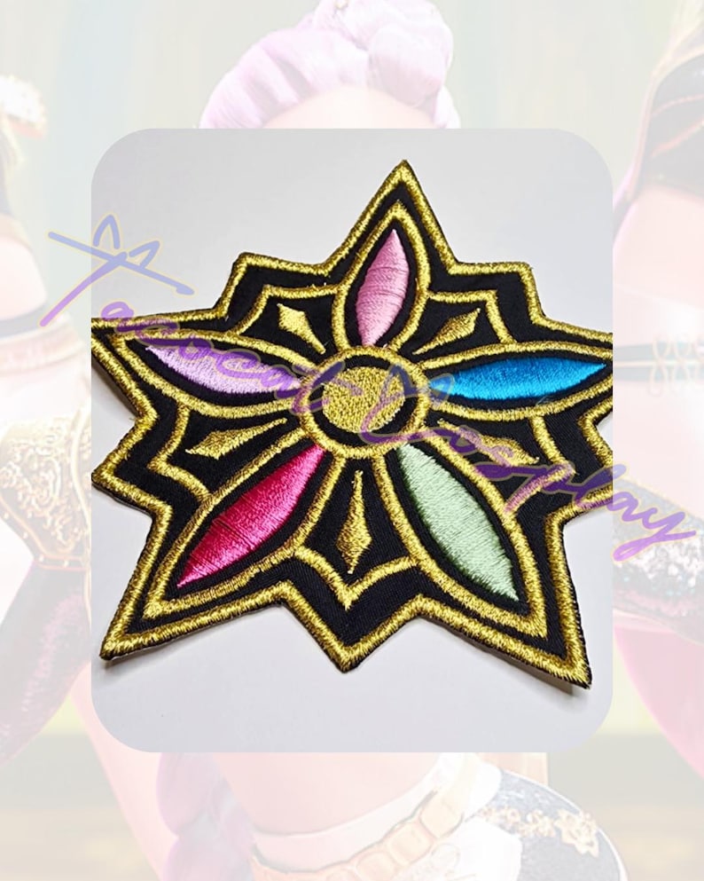 Rumi "golden" Shoulder Flower Embroidered Patch Kpop Demon Hunters Inspired - Etsy