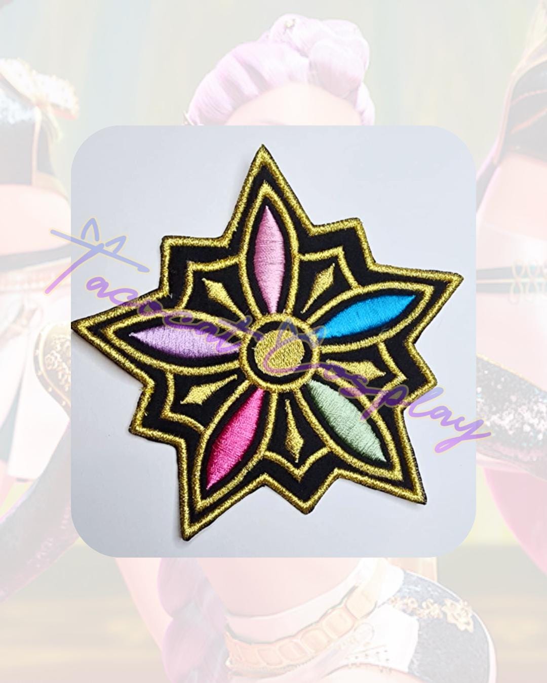 Rumi "golden" Shoulder Flower Embroidered Patch Kpop Demon Hunters Inspired - Etsy