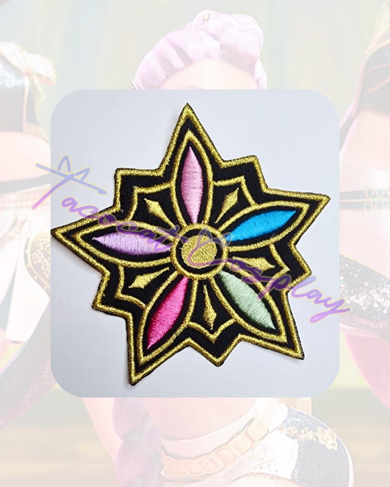 Rumi "golden" Shoulder Flower Embroidered Patch Kpop Demon Hunters Inspired - Etsy