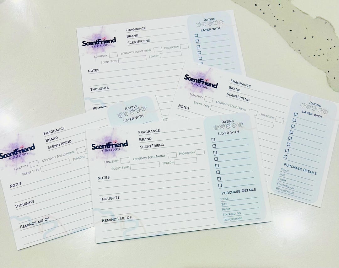 Set of 15 Perfume Journal Cards | Fragrance Planner | 4x6” Scent Diary ...