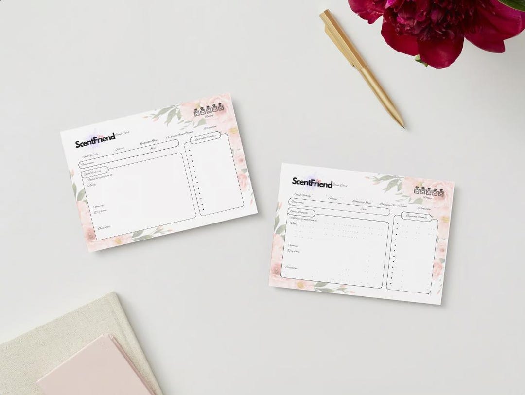 Printable Fragrance Journal Scentcard 4x6” & *FREE* Wishlist | Digital ...