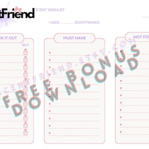 Printable Fragrance Journal: Scentcard & Wishlist (digital Download) - Etsy