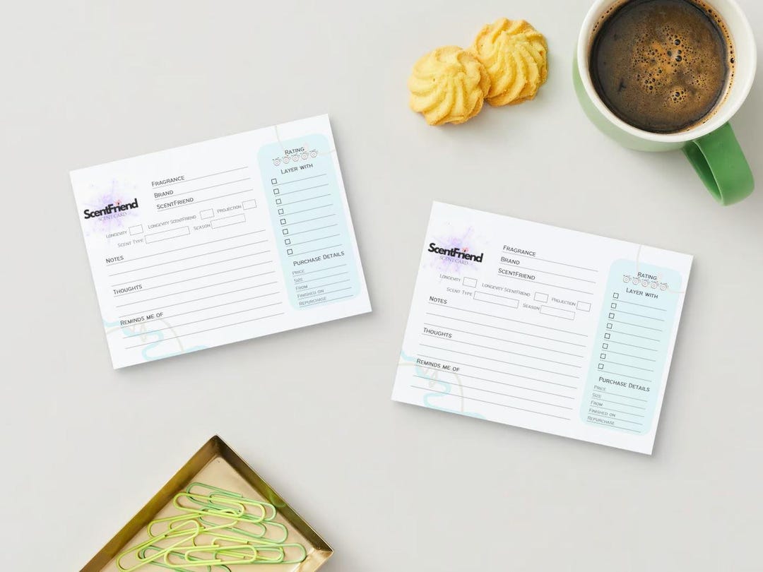 Printable Fragrance Journal Scentcard 4x6” & *FREE* Wishlist | Digital ...
