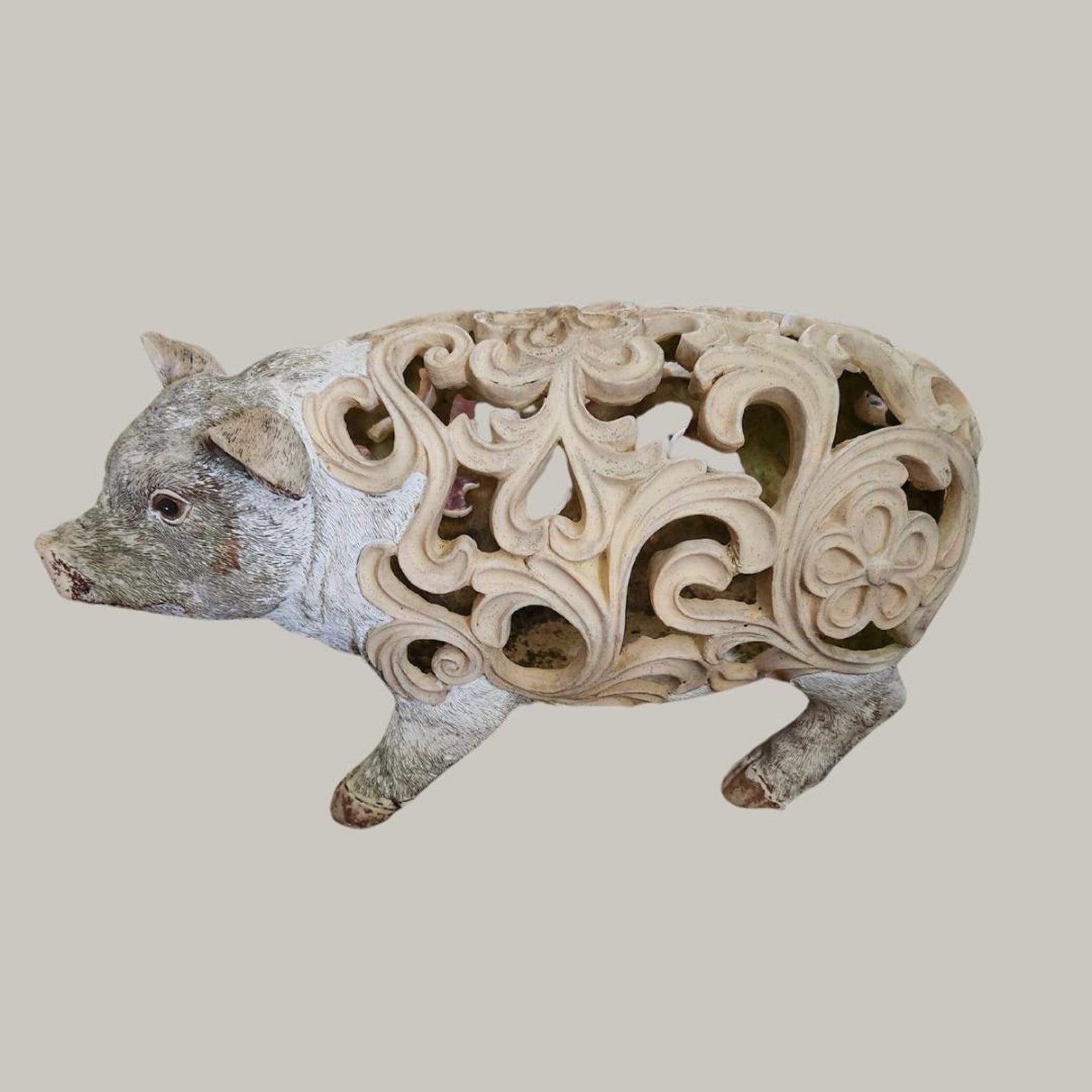 Vintage Hand-carved Wooden Pig Sculpture (mid-20th Century) - Etsy
