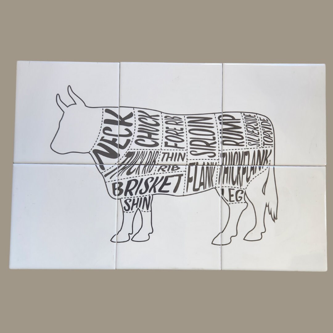 Vintage Kitchen Tiles Depicting Beef Cuts - Etsy