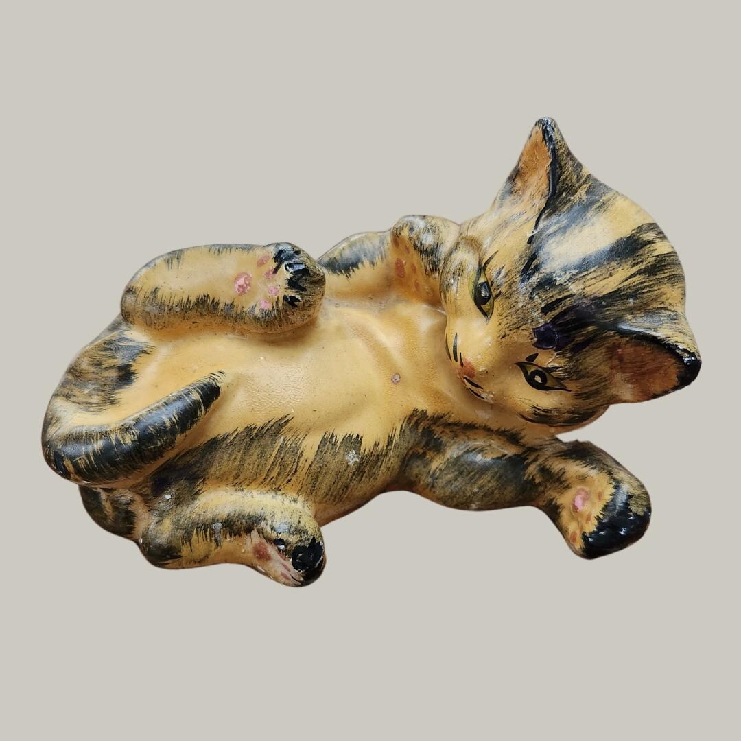 Handcrafted Tiger-striped Cat Figurine - Etsy