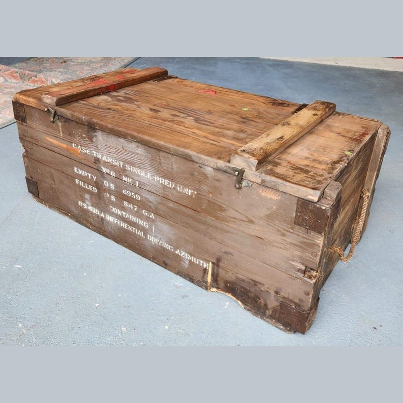 Vintage Large Wooden Crate Probably Military / Artillery Use - Etsy