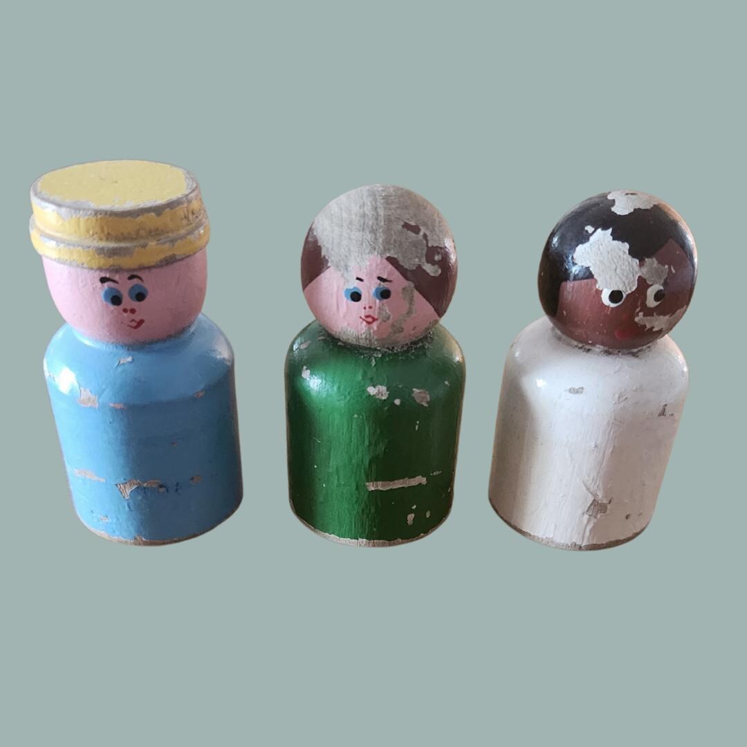 Vintage Fisher-price Wooden Peg People – 1960s - Etsy