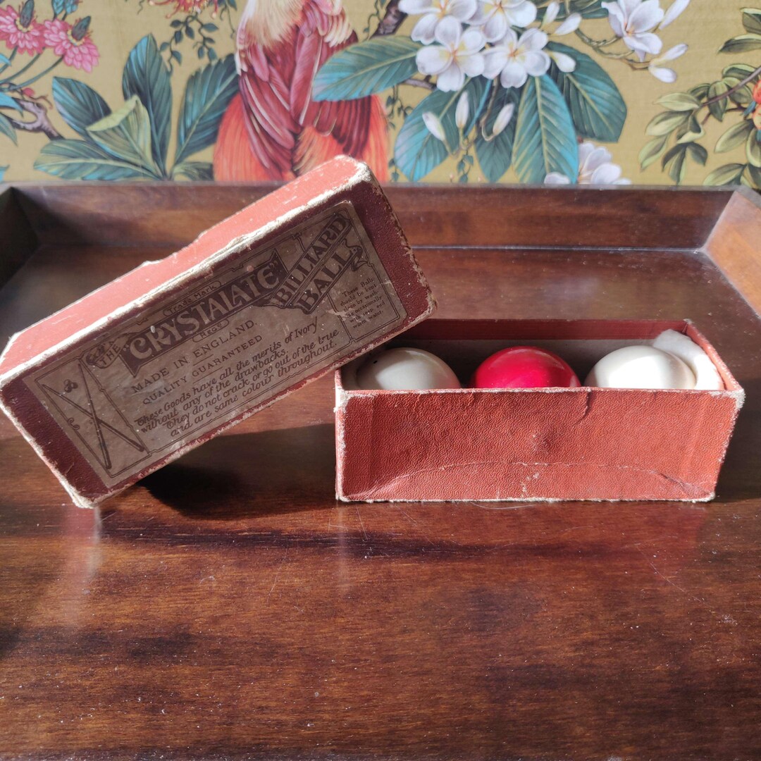 Vintage 1940s/50s Could Be Older Crystalate Billiard Balls in Original ...