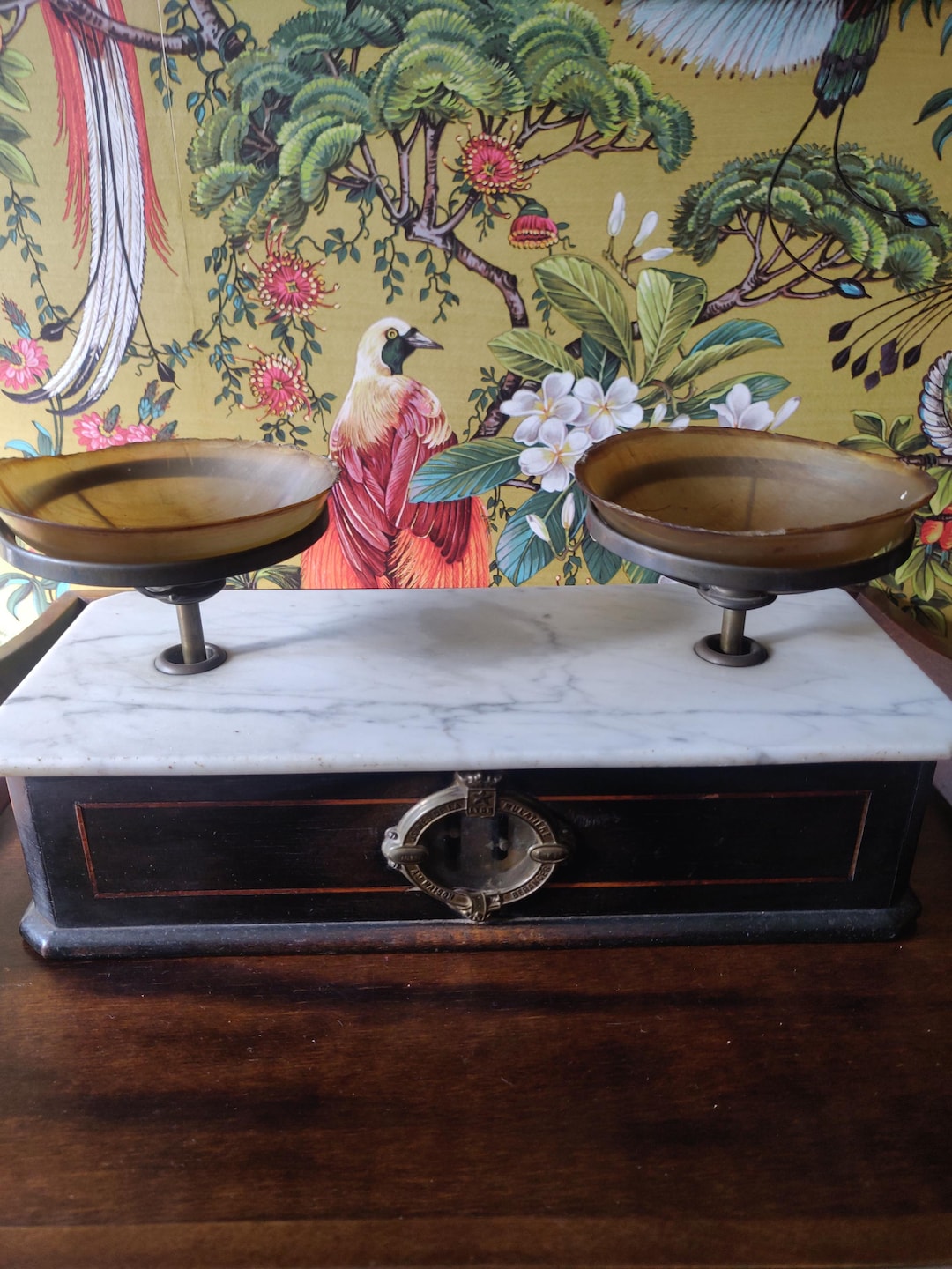 Vintage French Tabac Marble Top and Horn Balance Scales - Etsy