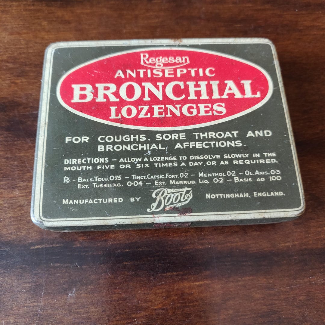 Vintage 1940s /50s Boots Bronchial Lozenges Tin - Etsy