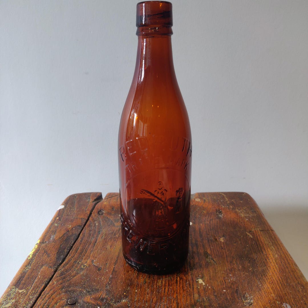 Antique Victorian 1880s Redruth Brewery Beer Bottle Amber Extremely ...