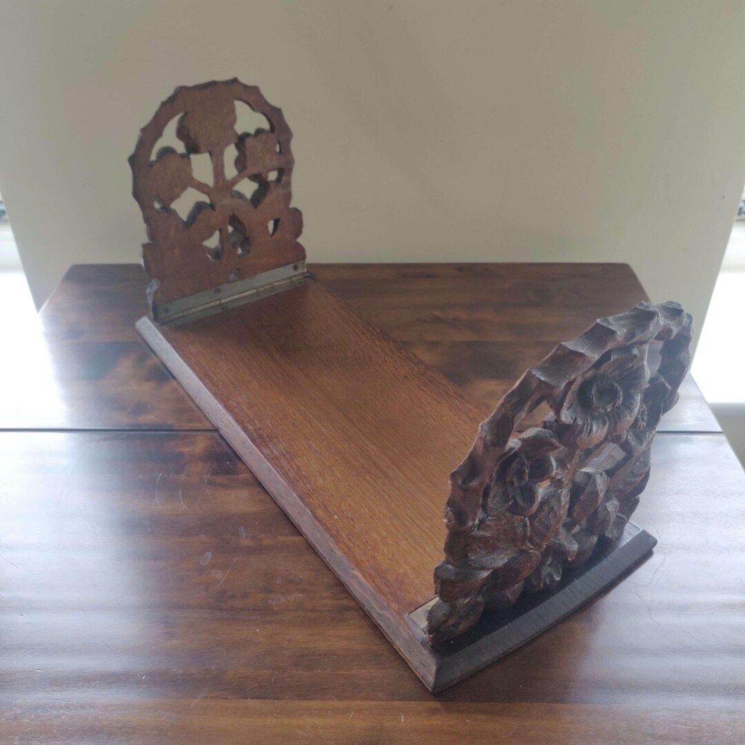 Vintage 1940s Arts and Crafts Oak Book Stand - Etsy