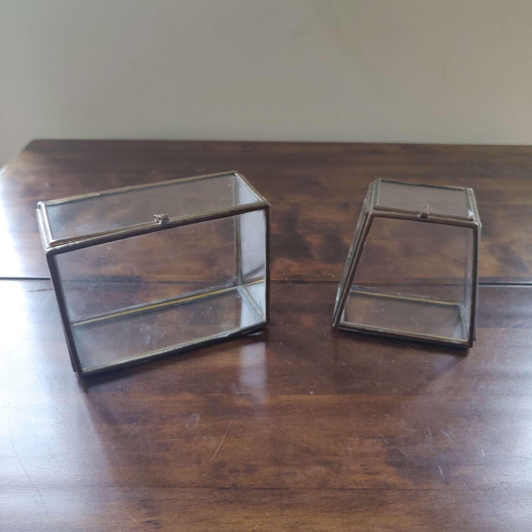 Vintage Copper and Glass Small Display Cases - Etsy