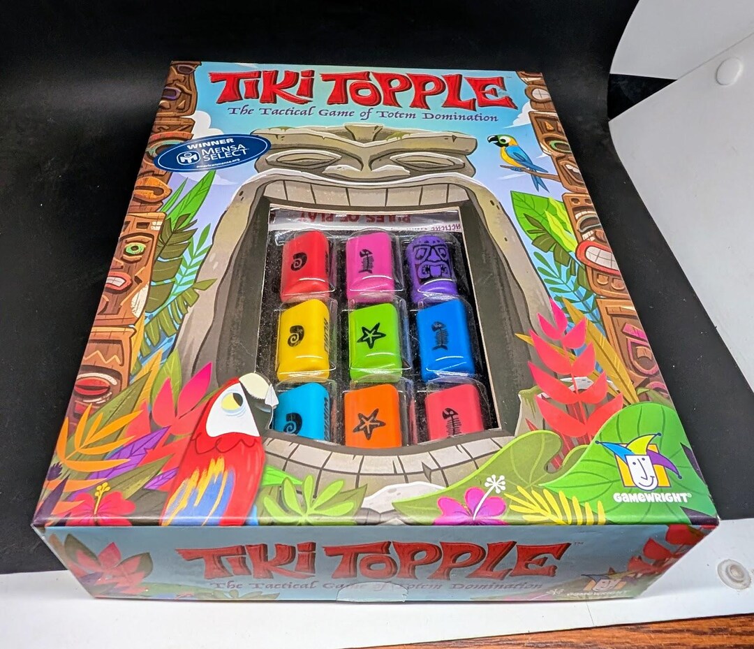 2017 Gamewright Tiki Topple Tactical Game of Totem Domination - Winner Mensa Select 2-4 Players ...