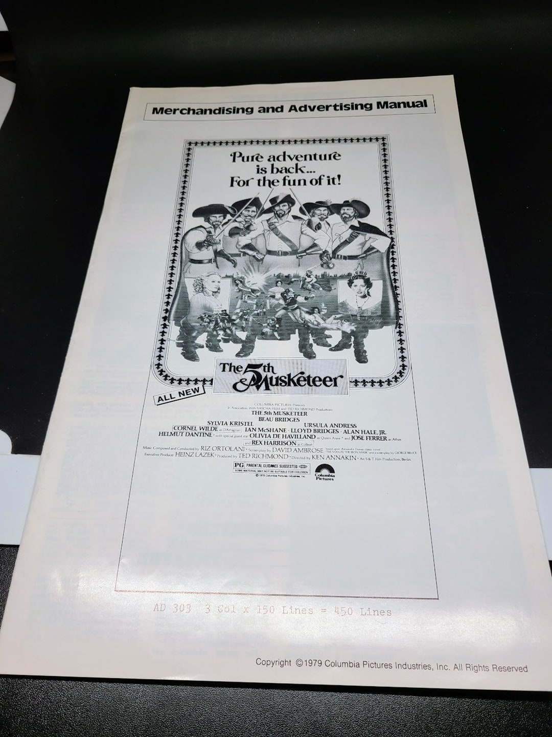 Original the 5th Musketeer Movie Ad Manual Sylvia Kristel Ursula ...