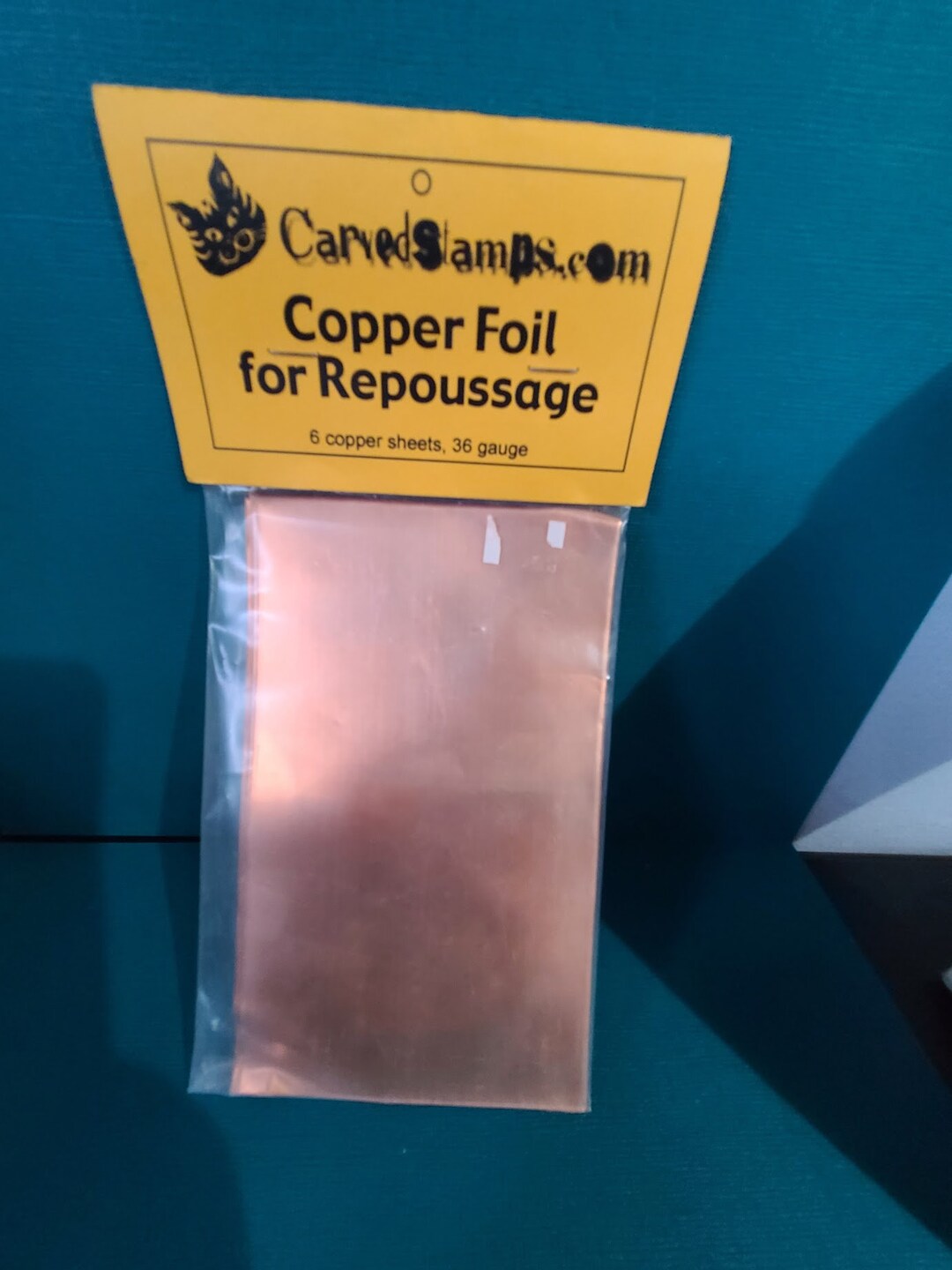 6 Copper Foil Sheets With Self Adhesive Back - Carvedstamps Co - 3 1/2 ...