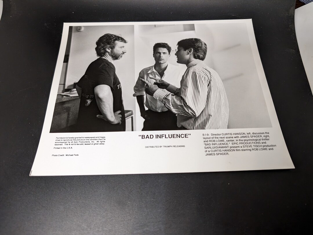 Original 1990 Bad Influence Movie Photo - Rob Lowe - James Spader - Etsy